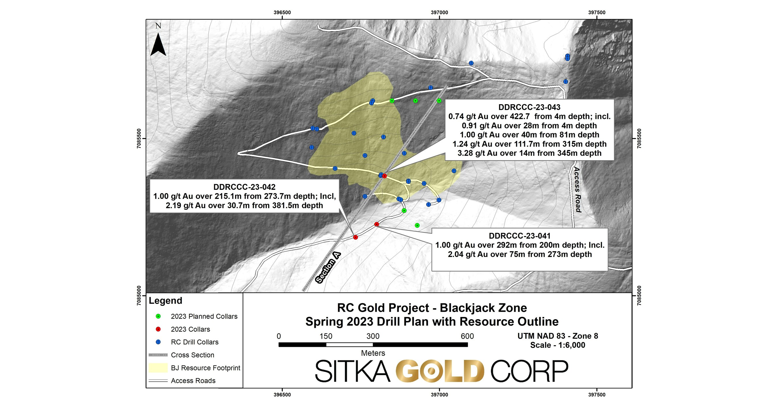 SITKA DRILLS 422.7 METRES OF 0.74 G/T GOLD, INCLUDING 111.7 METRES OF 1.24 G/T GOLD AT ITS RC ...