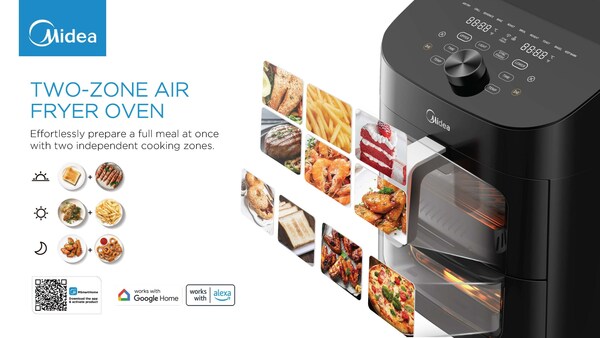 MIDEA TAKES COOKING TO THE NEXT LEVEL WITH NEW TWO-ZONE AIR FRYER OVEN