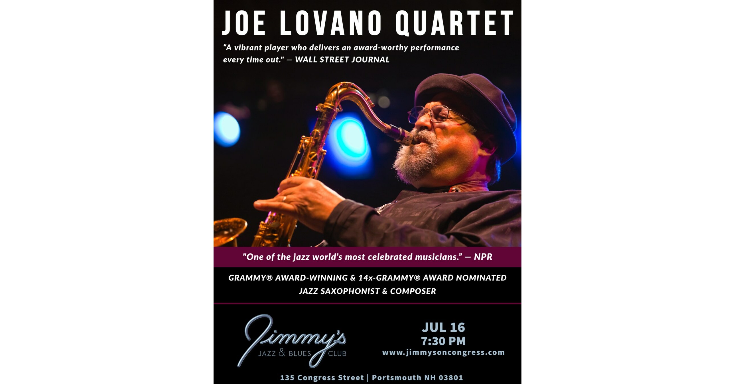 Jimmy's Jazz & Blues Club Features GRAMMY® Award-Winner & 14x-GRAMMY ...