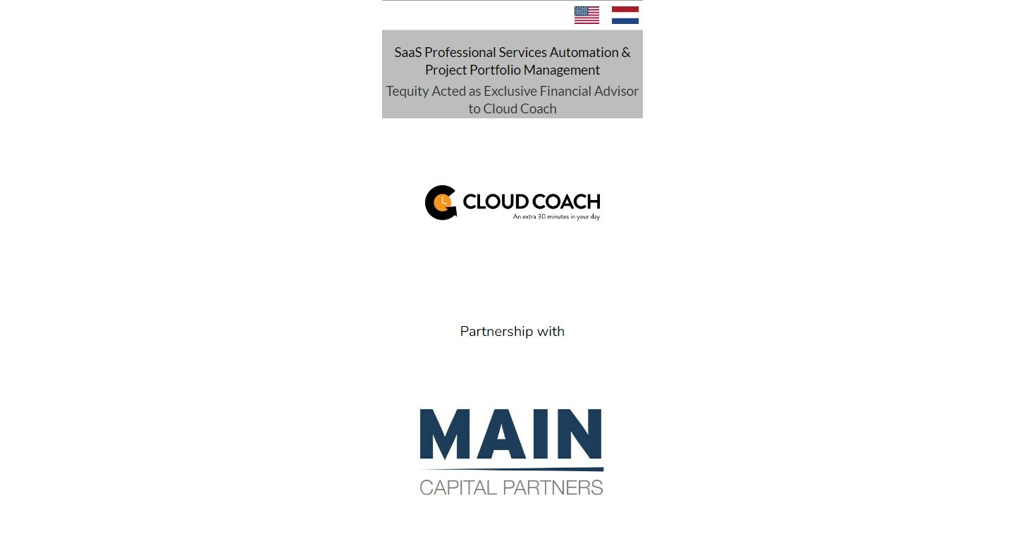Tequity Advises Cloud Coach on Partnership with Main Capital Partners