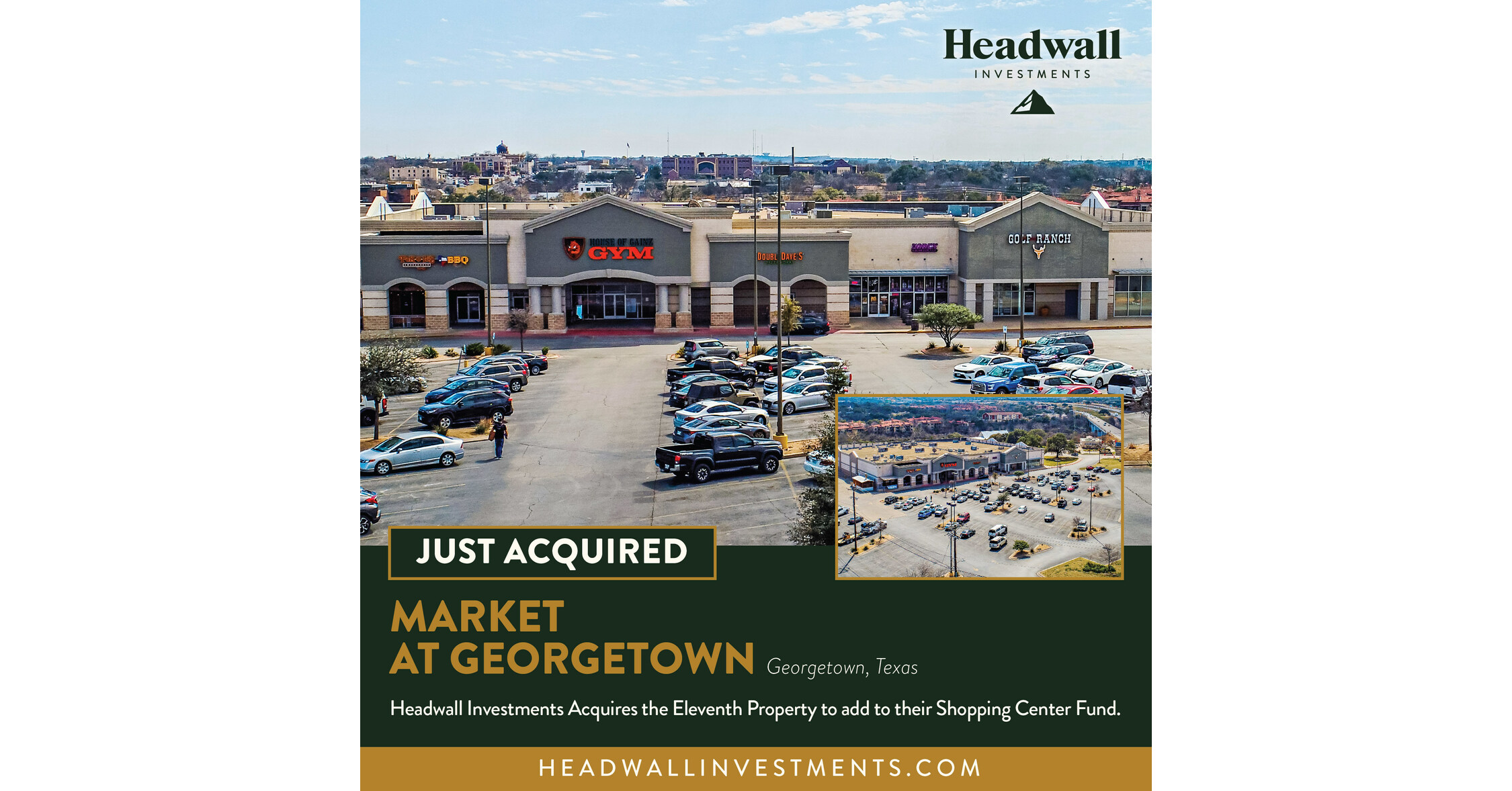 Headwall Investments Expands Footprint: Welcomes Georgetown, TX to Its ...