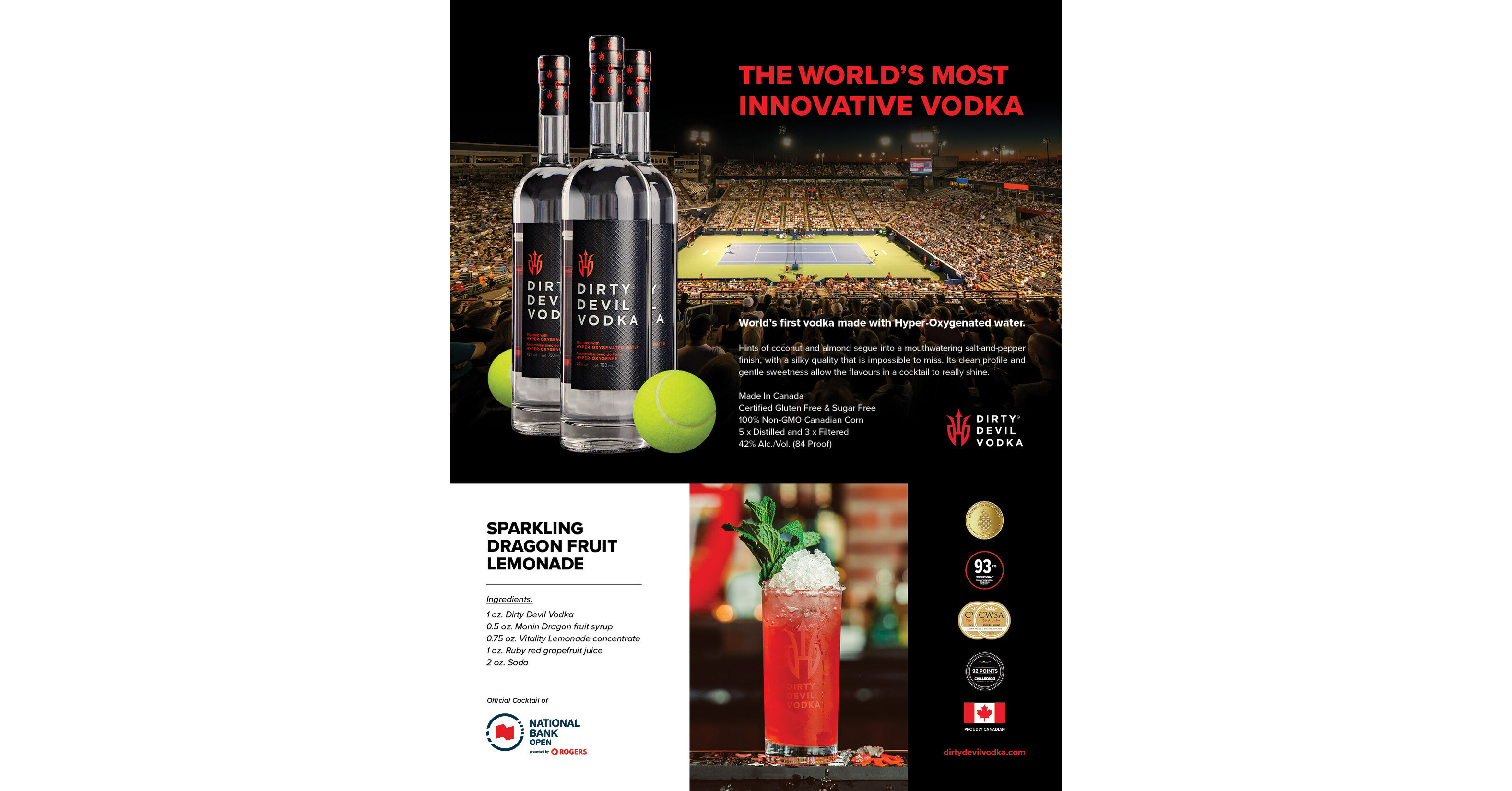 Dirty Devil Vodka® named Official Vodka of the 2023 National Bank Open ...