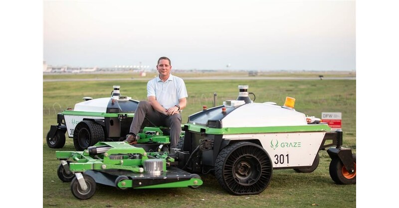 Robin, Graze Test Robotic Landscaping at Dallas Fort Worth Airport