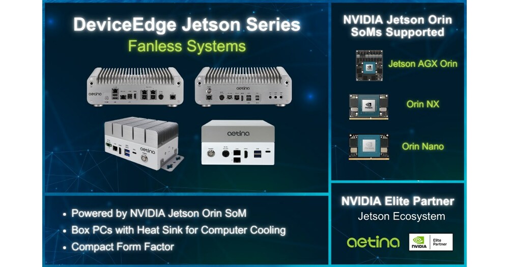 Aetina Launches New Fanless Edge AI Systems Powered by NVIDIA Jetson Orin