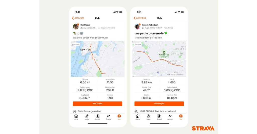 Strava offers new tool to calculate carbon savings on platform