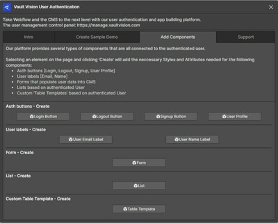 Vault Vision and Webflow Launch Native User Authentication Integration