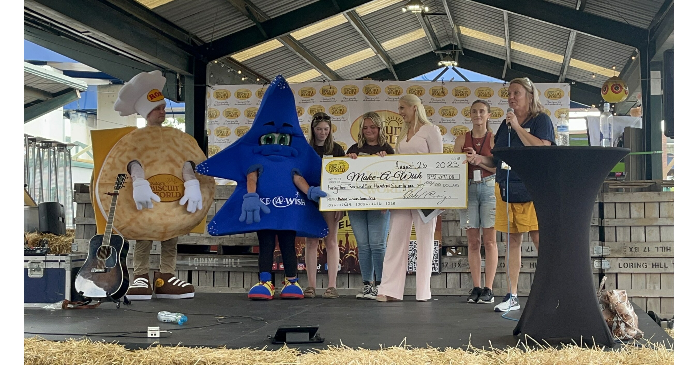 Tudor's Biscuit World Presents $42,671 to Make-A-Wish at Jam Off 2023