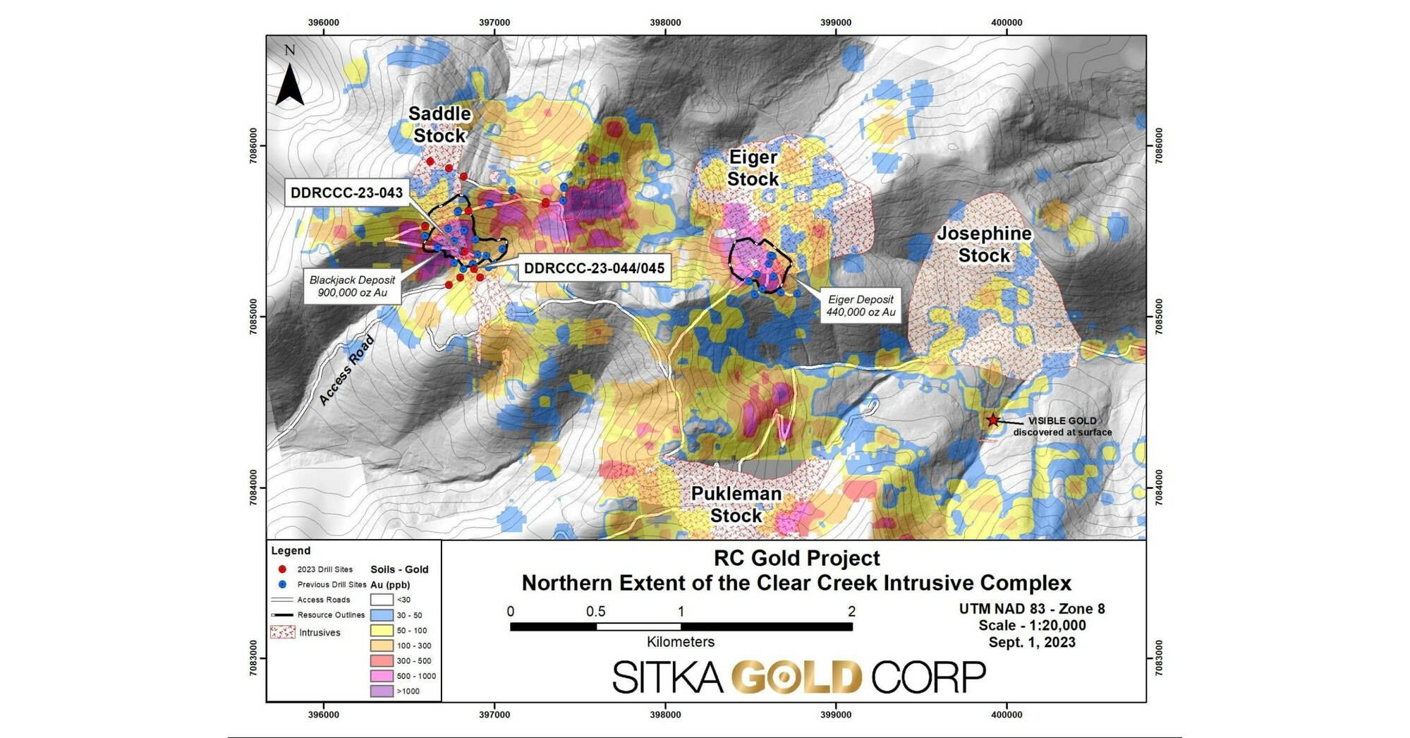 SITKA DRILLS 449.0 METRES OF 0.74 G/T GOLD FROM SURFACE, INCLUDING 138.0 METRES OF 1.14 G/T GOLD ...