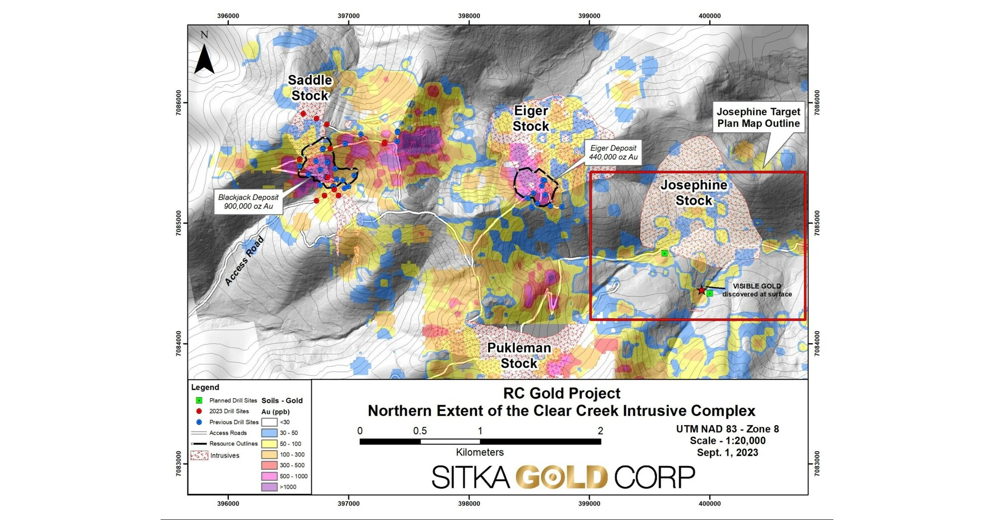 SITKA BEGINS MAIDEN DRILLING ON THE JOSEPHINE INTRUSION GOLD TARGET AT ITS RC GOLD PROJECT, YUKON