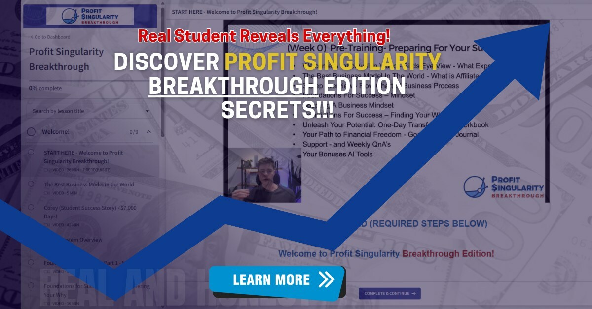 Shocking Profit Singularity Breakthrough Review Announced by Real ...