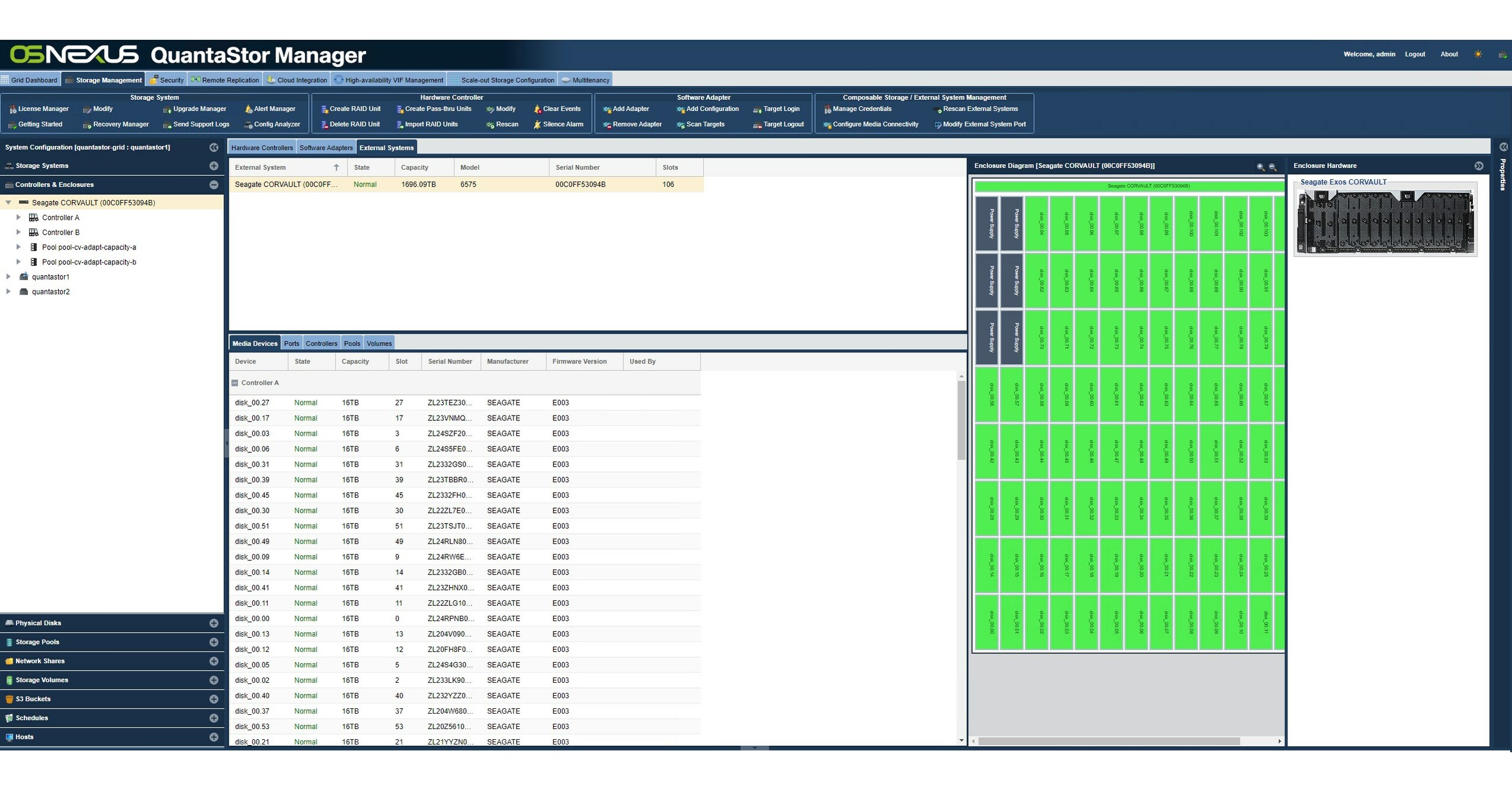 OSNexus Announces Auto-Configuration of Seagate® Exos® CORVAULT™ Systems