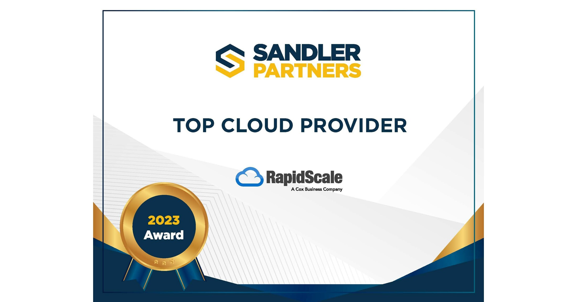 RapidScale Named Top Cloud Provider of the Year 2023 by Sandler Partners