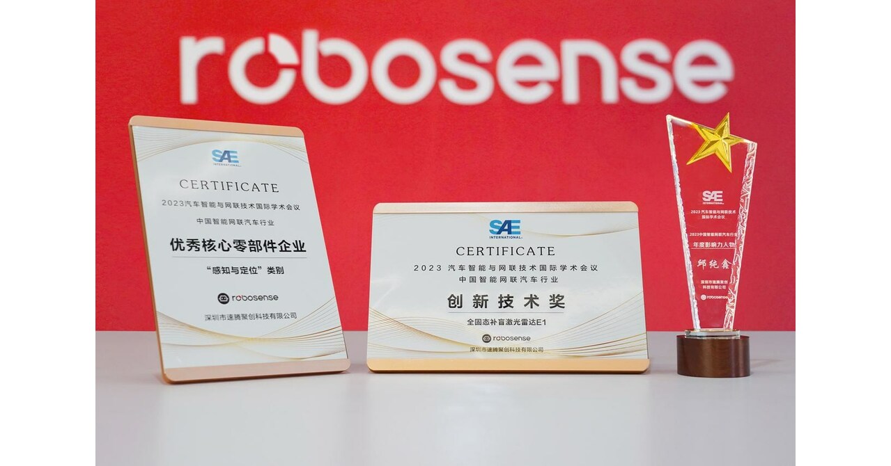RoboSense Secures Three Prestigious Awards from SAE