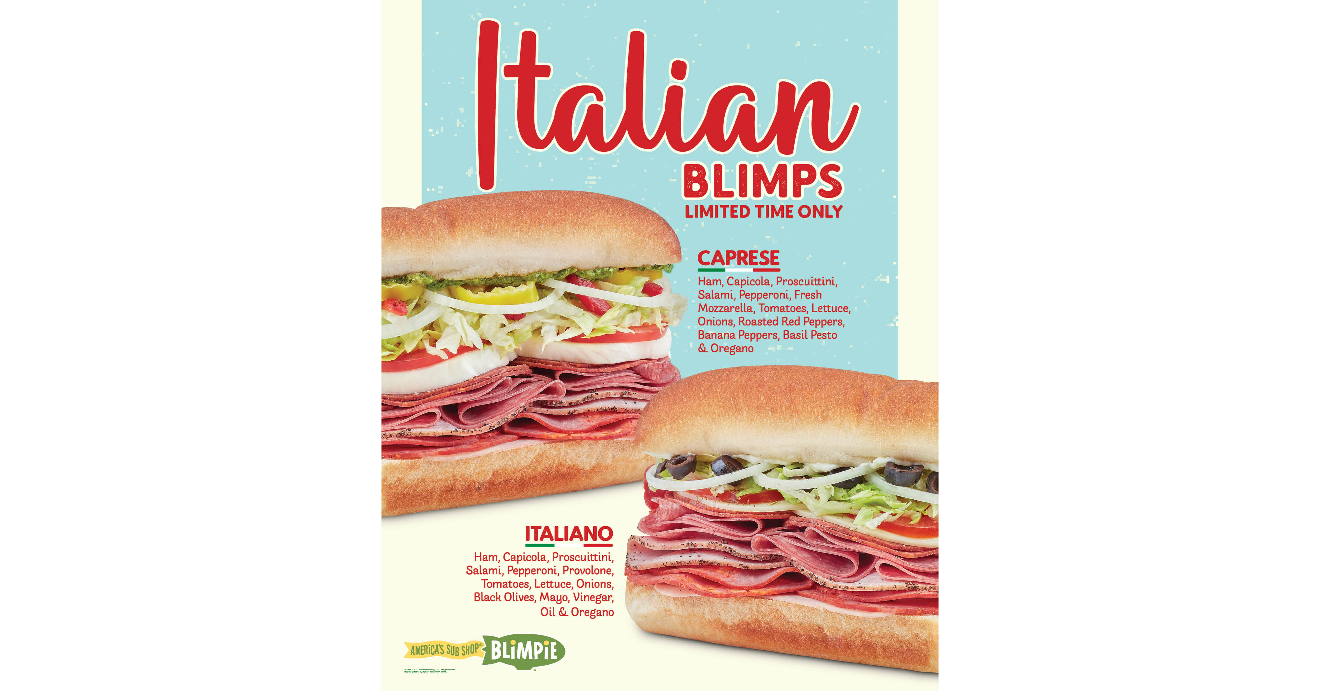 Blimpie Caps Off the Year with Two New Italian Subs Available for a ...