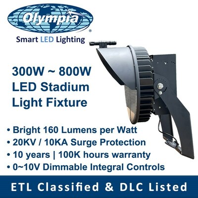 Olympia Lighting Introduces State-of-the-Art LED Stadium Light Fixtures