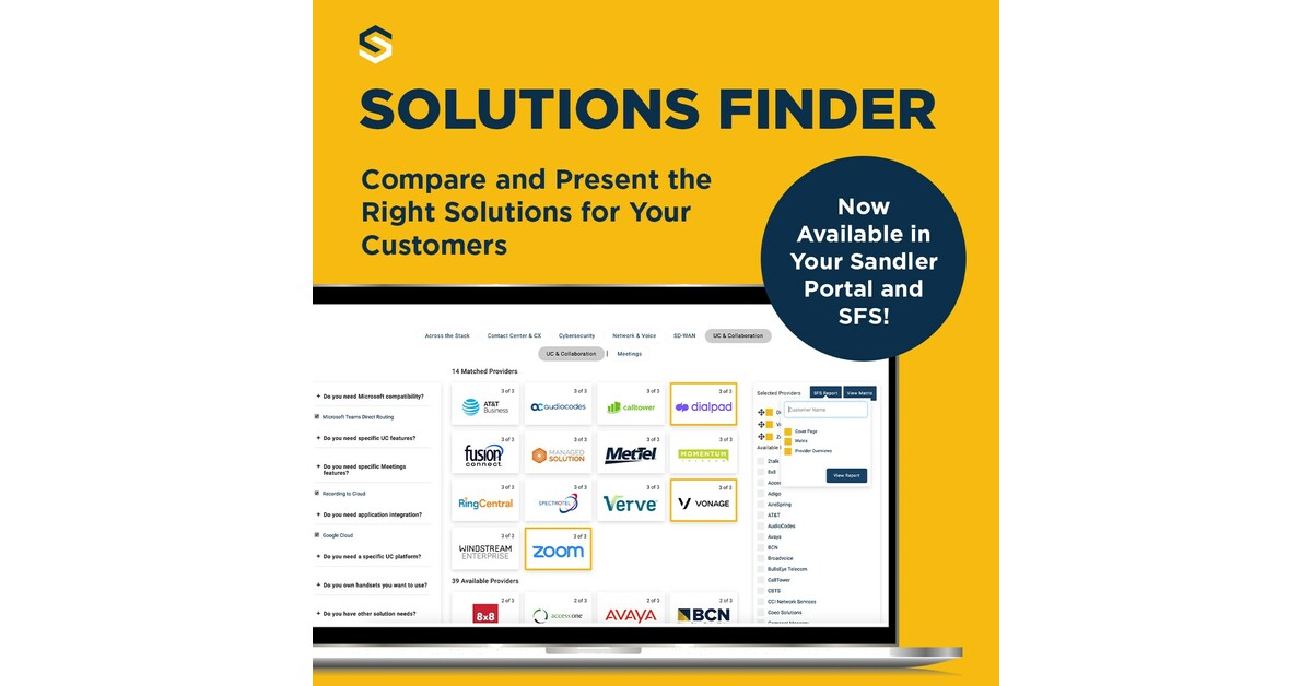 Sandler Partners' Solutions Finder Empowers Partners to Compare ...