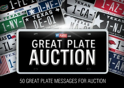 A Battle of Personalized License Plates Representing the 50 United ...