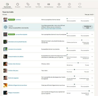 ANCESTRY LANCE « HÉRITAGE DES TRAITS PARENTAUX* » QUI PERMET DE MIEUX ...