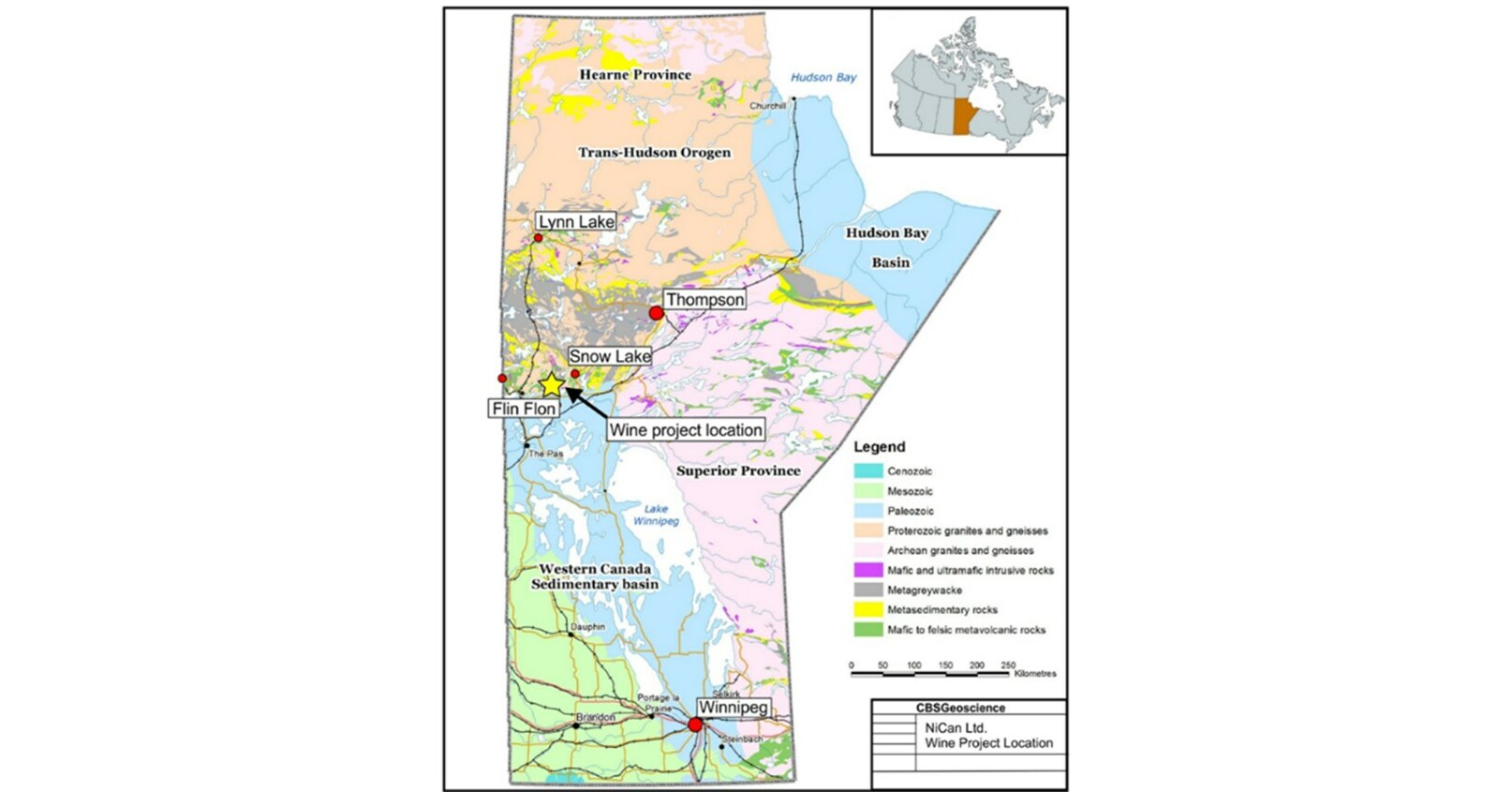 NiCAN Commences Drilling at Wine Nickel Property, Manitoba, Canada