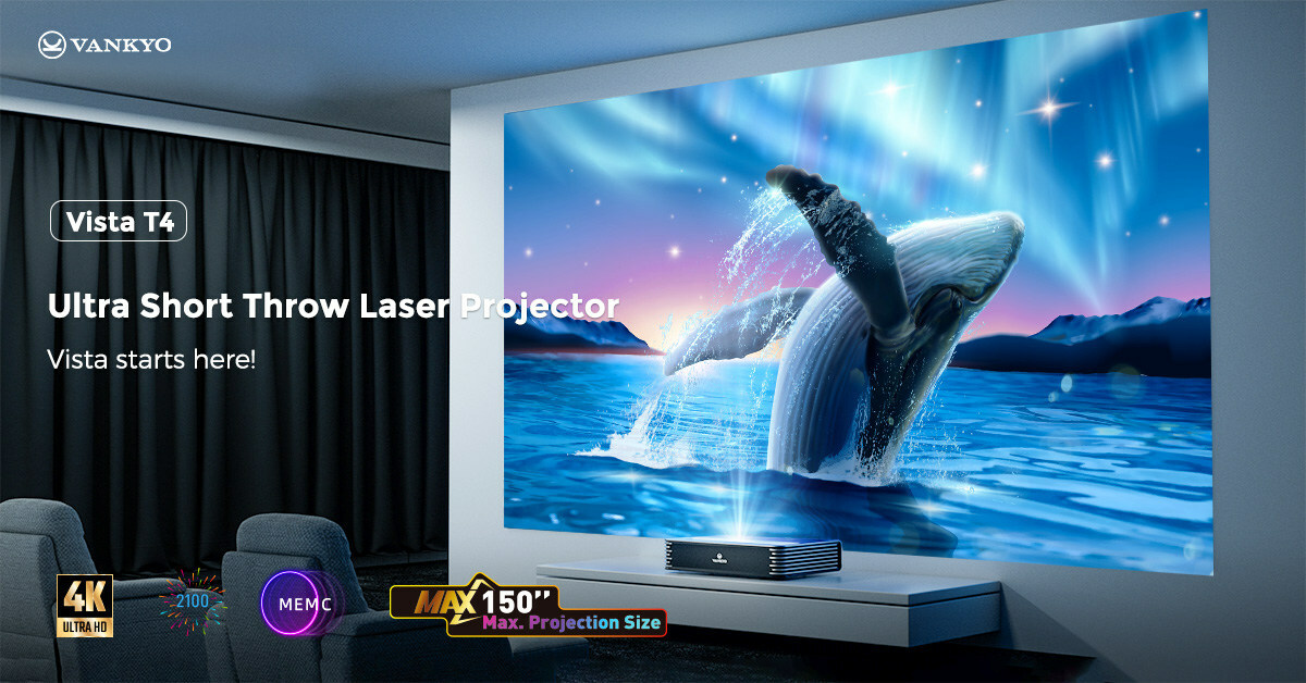 The Vista T4 Ultra Short Throw Triple Laser Projector is unveiled by VANKYO