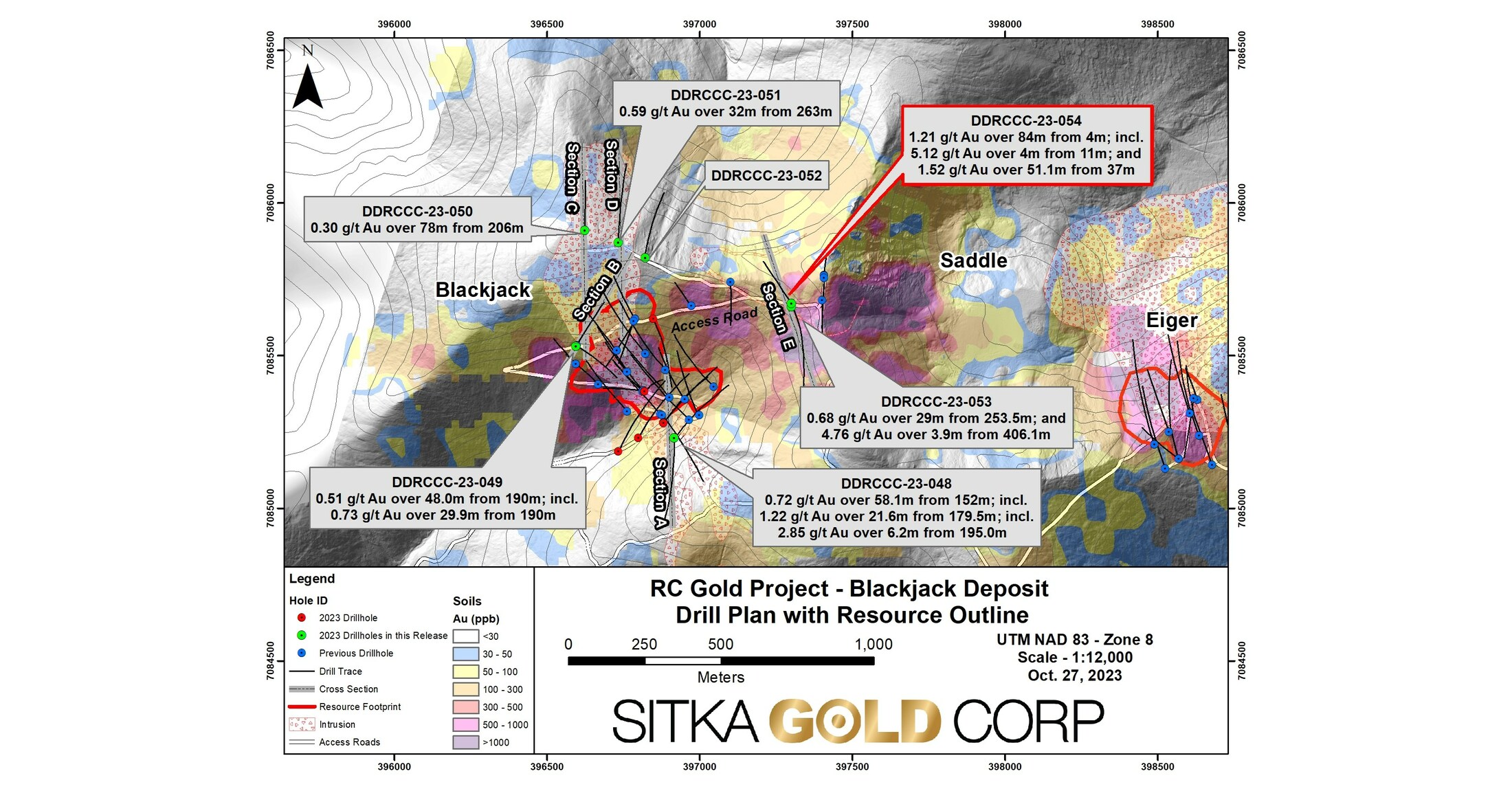Sitka Gold Drills 84.0 Metres of 1.21 g/t Gold From Surface 450 Metres East of the Blackjack ...
