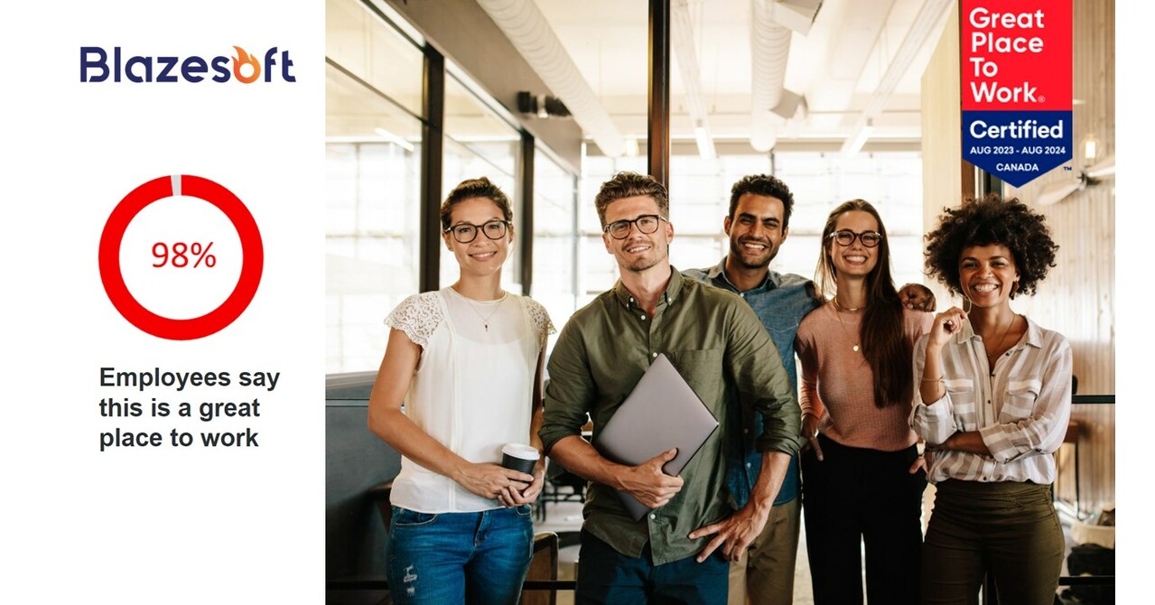BLAZESOFT RECEIVES PRESTIGIOUS GREAT PLACE TO WORK CERTIFICATION