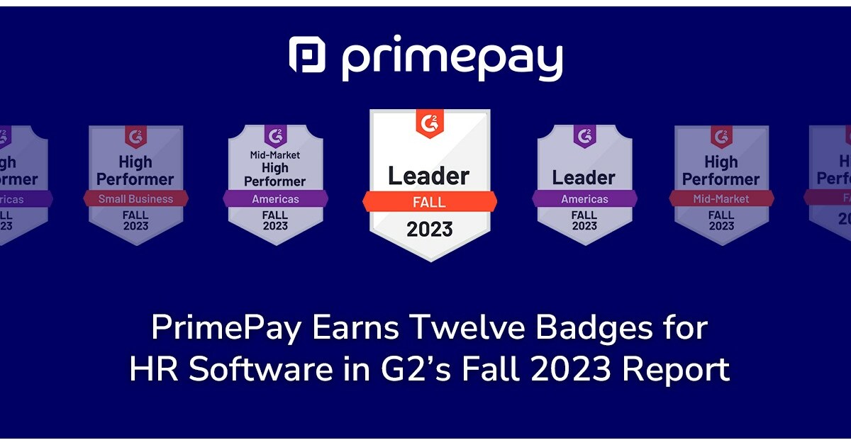 PrimePay Earns Twelve Badges for HR Software in G2's Fall 2023 Report