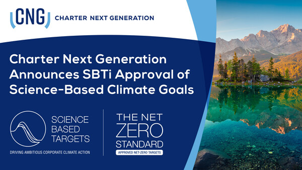 Charter Next Generation Announces SBTi Validation of Science-Based Emissions Reduction Targets