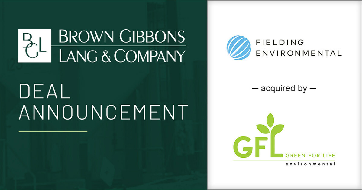 BGL Announces the Sale of Fielding Environmental to GFL Environmental Inc.