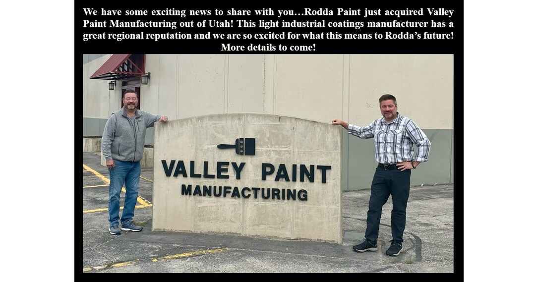 Rodda Paint® Company Announces the Purchase of Valley Paint ...