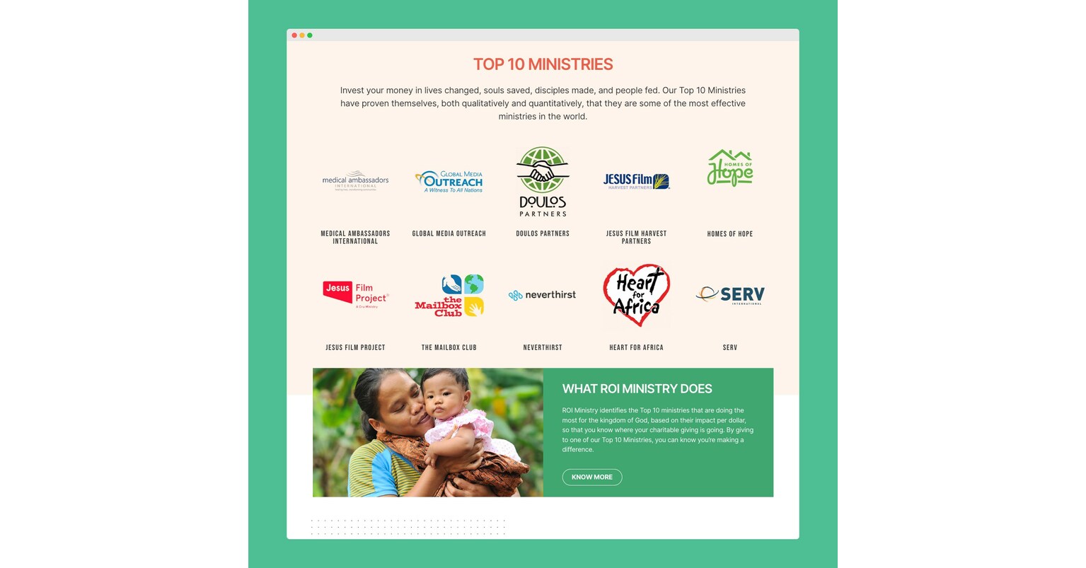 Top 10 Christian Nonprofit Ministries for Charitable Giving Announced by ROIministry.org