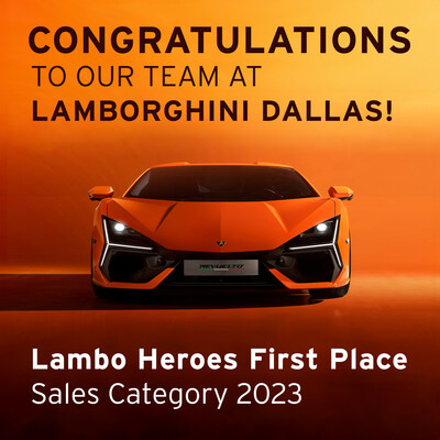 Lamborghini Dallas was honored to receive the First Prize in the Sales ...