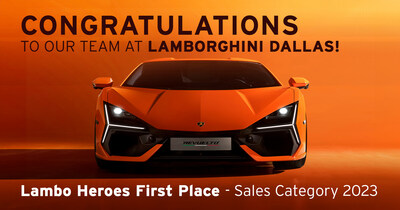 Lamborghini Dallas was honored to receive the First Prize in the Sales ...