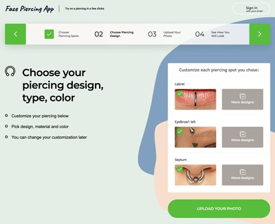 Face Piercing App Enables Users to Try on Piercings Using AI