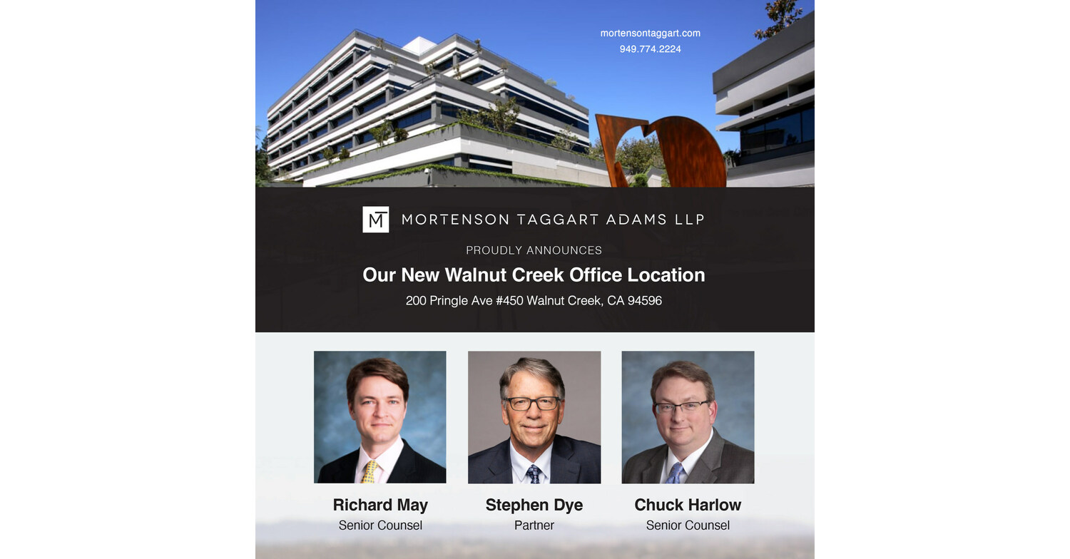 Mortenson Taggart Adams LLP Announces Its New Walnut Creek Office Location
