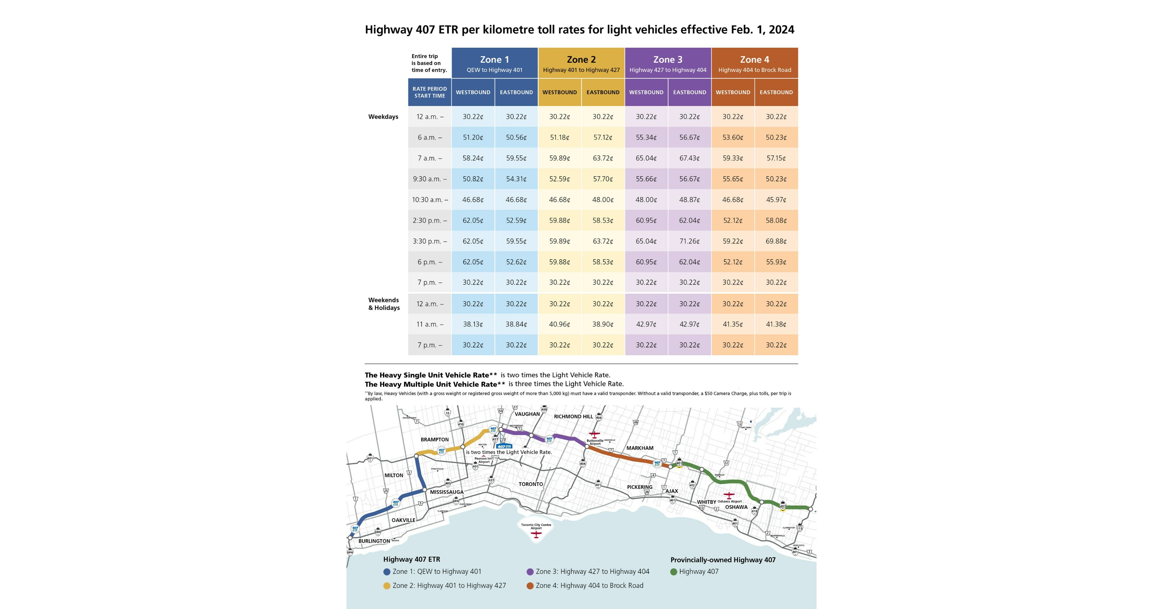 407 ETR announces 2024 rate schedule following four-year rate freeze