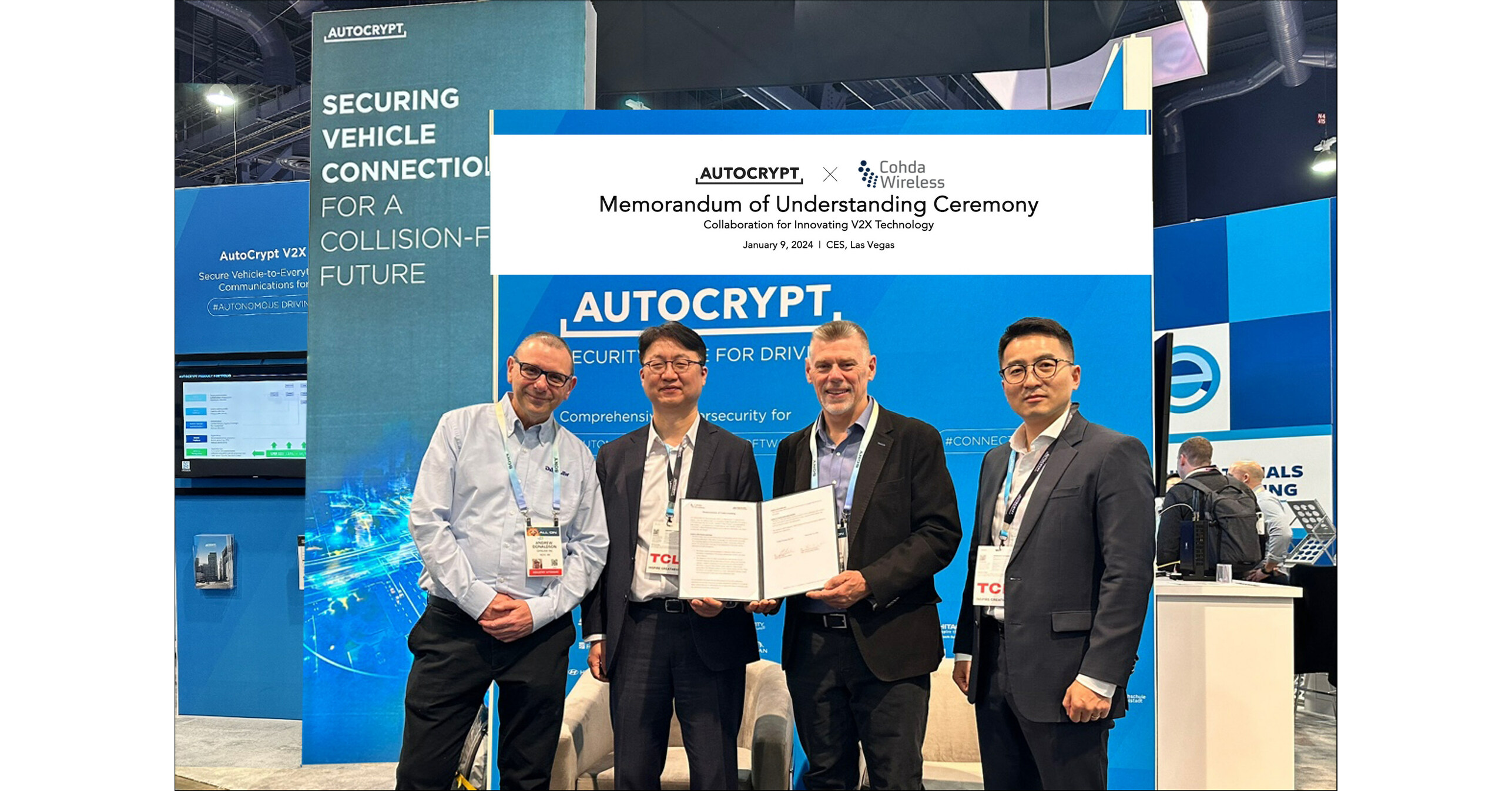 AUTOCRYPT and Cohda Wireless Sign MOU at CES 2024 to Collaborate on Security-Integrated V2X ...