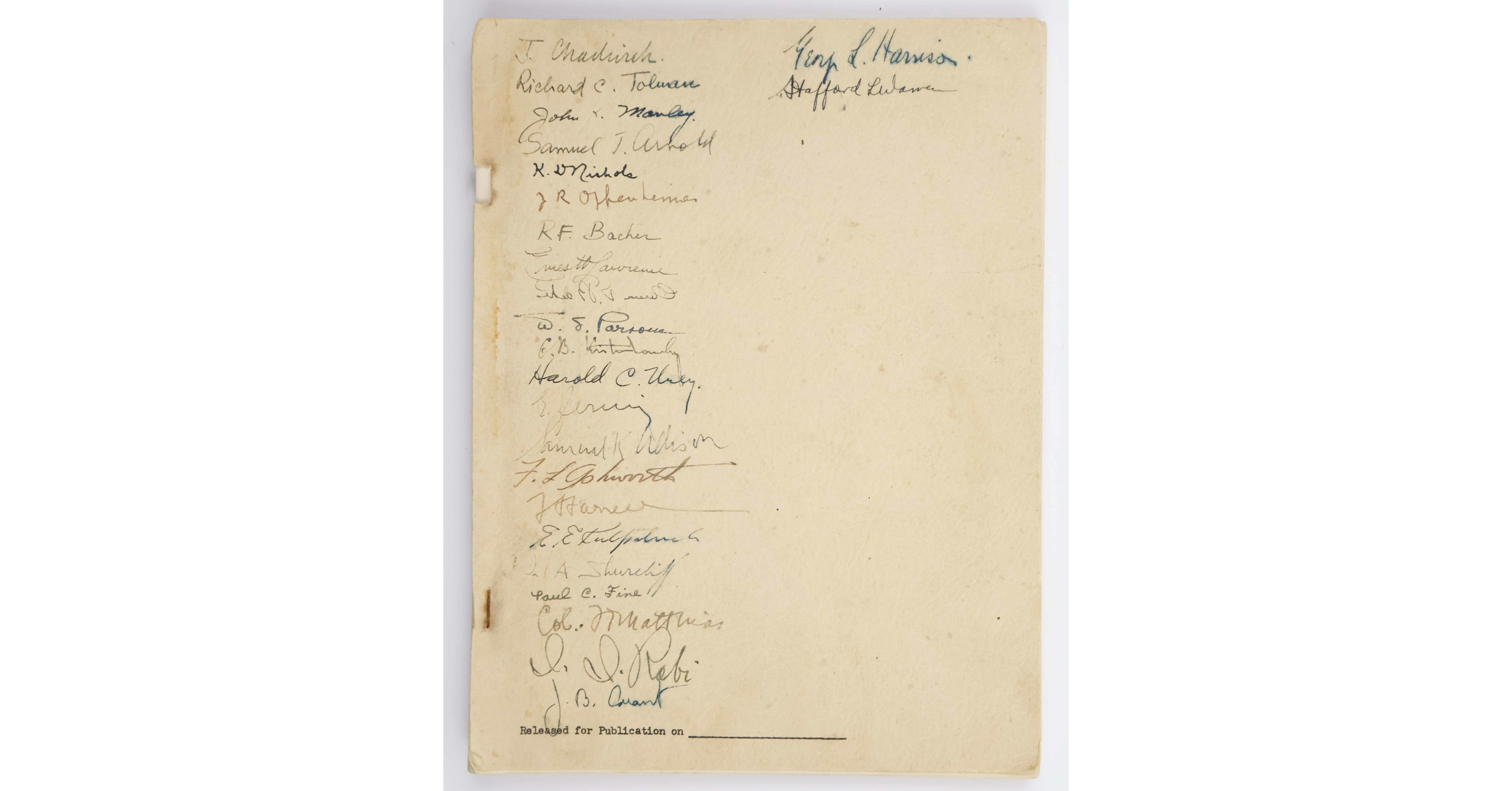 Oppenheimer Signed Atomic Bomb Plans to be Offered at Auction