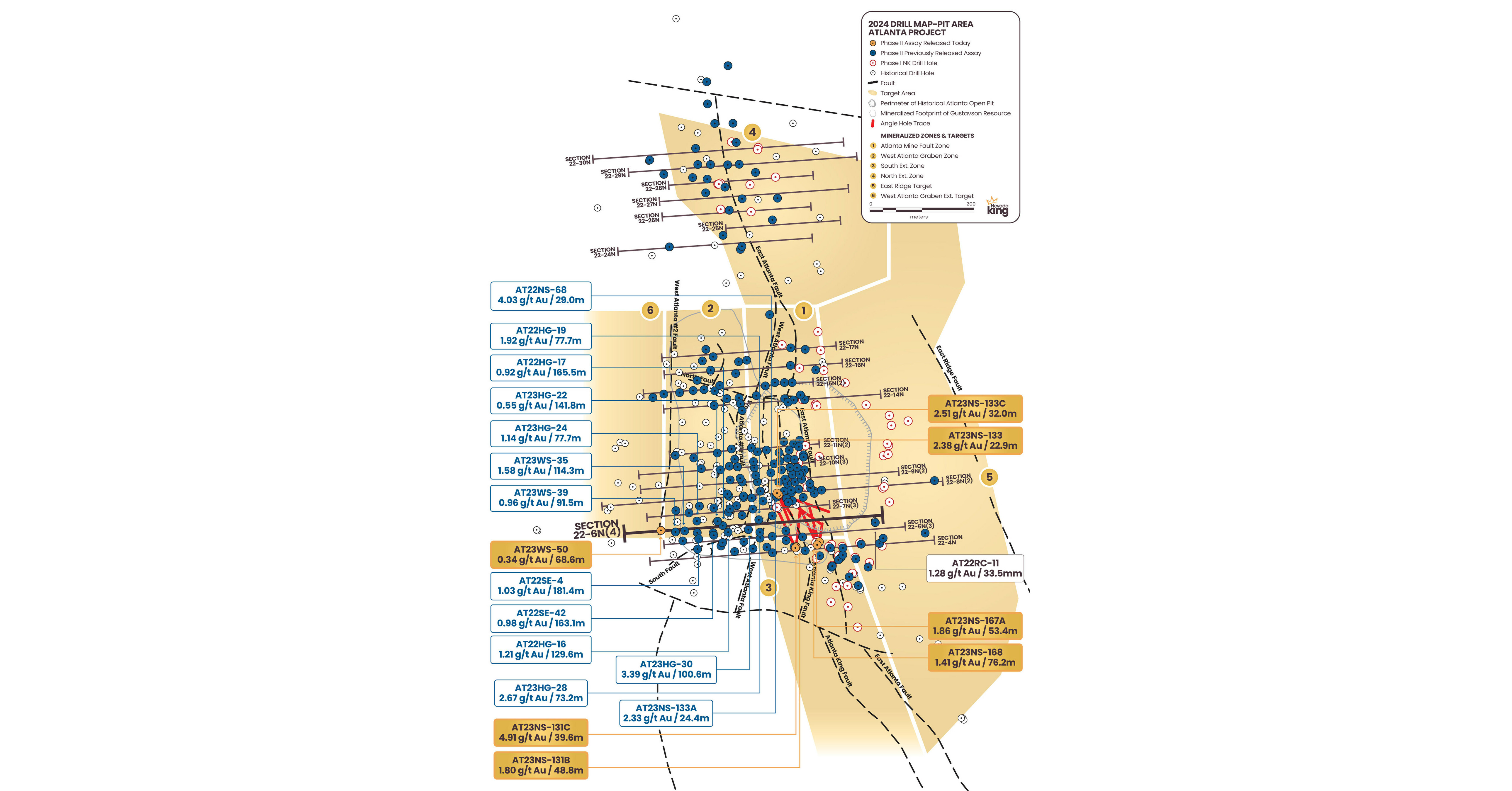 NEVADA KING INTERCEPTS 1.41 G/T AU OVER 76.2M, 1.86 G/T AU OVER 53.4M ...