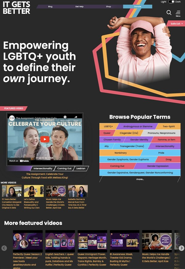 It Gets Better, Leading LGBTQ+ Youth Empowerment Org, Unveils New Name ...