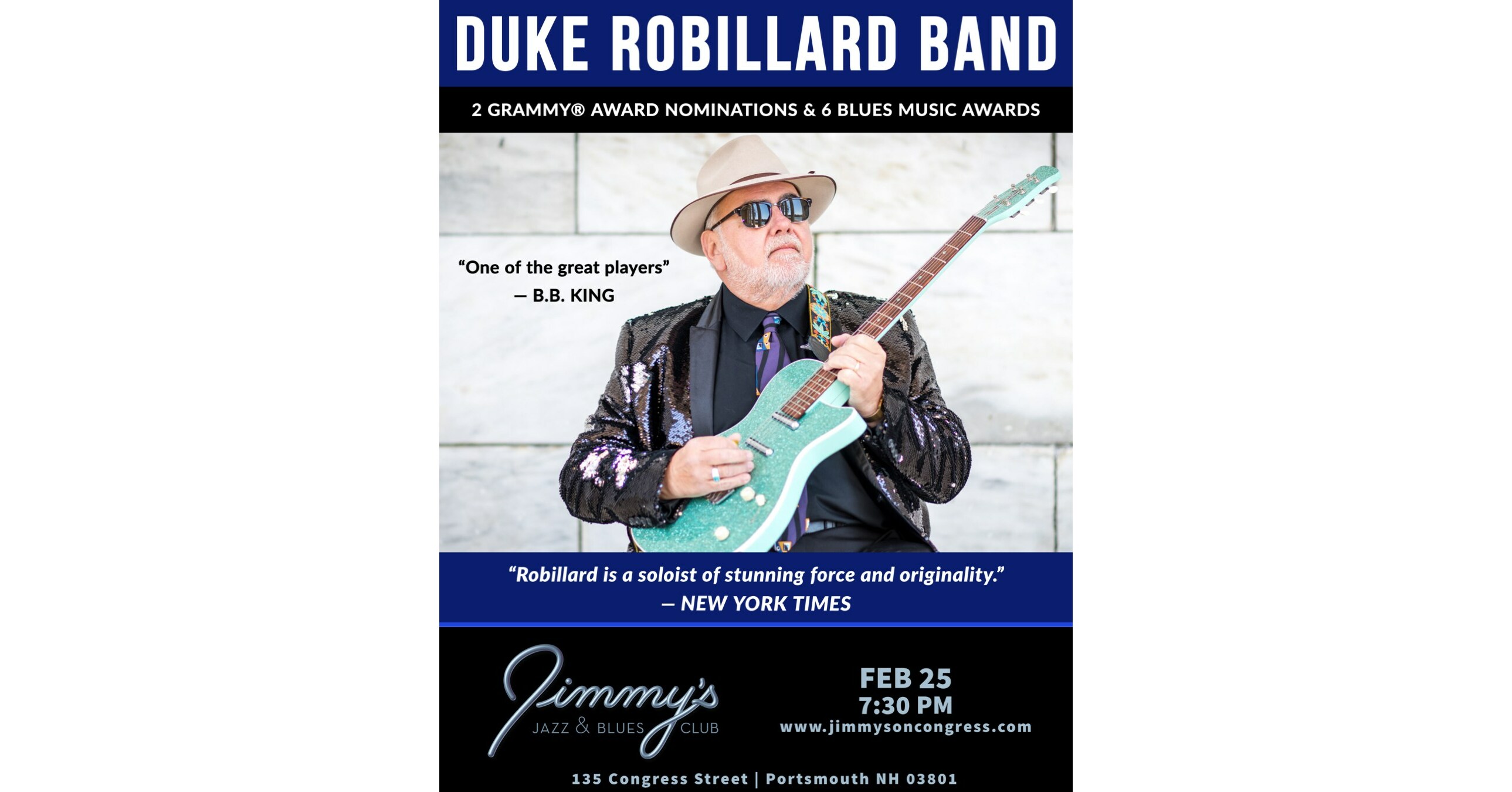 Jimmy's Jazz & Blues Club Features 2x-GRAMMY® Award Nominee, 6x-Blues ...