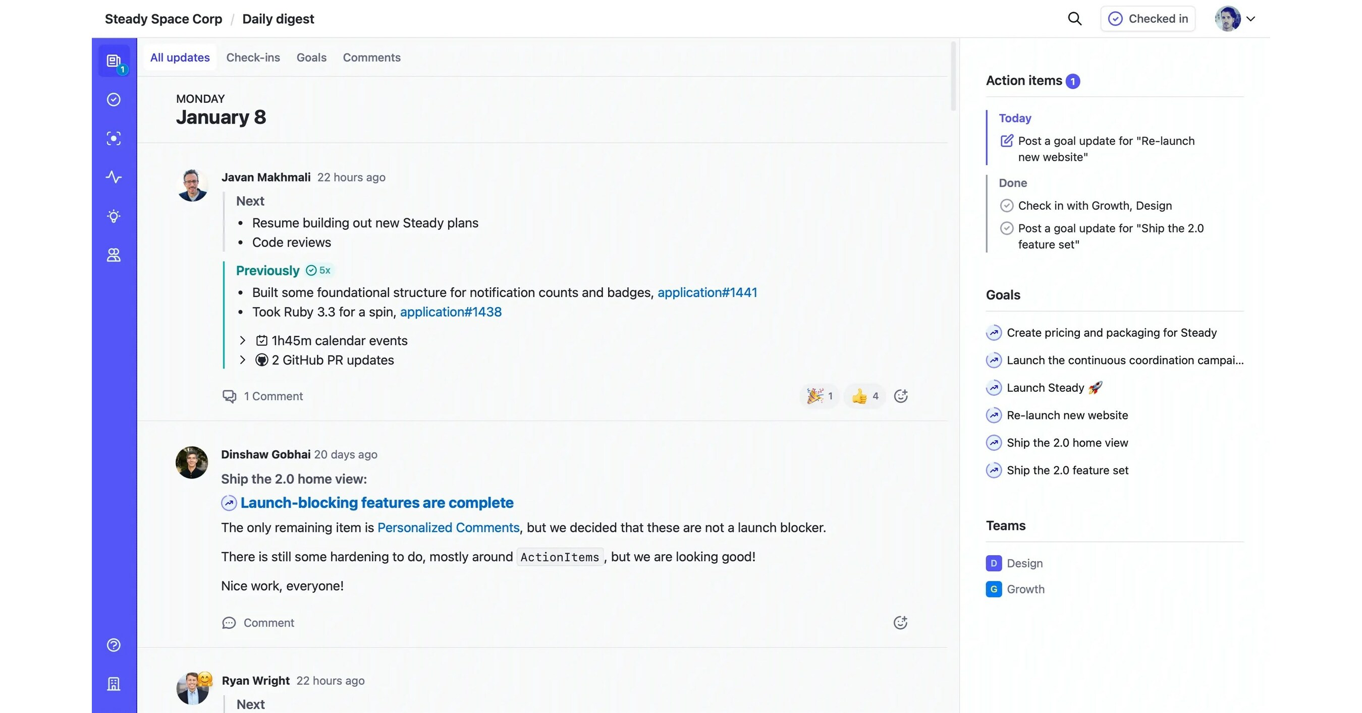 Steady, a Continuous Coordination Application, Launches to Bring Productivity, Quality, and ...