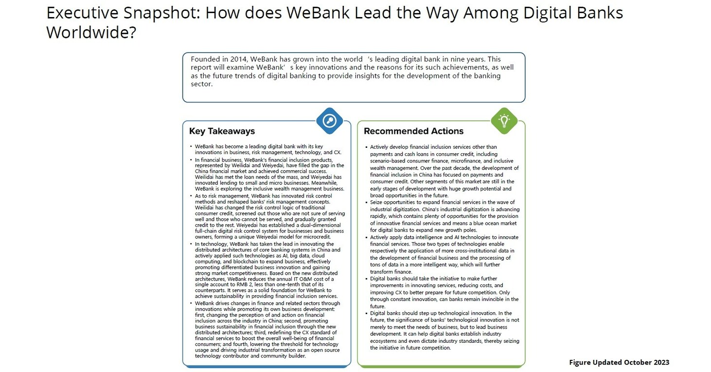 WeBank Recognized as a World Leading Digital Bank driven by Innovation