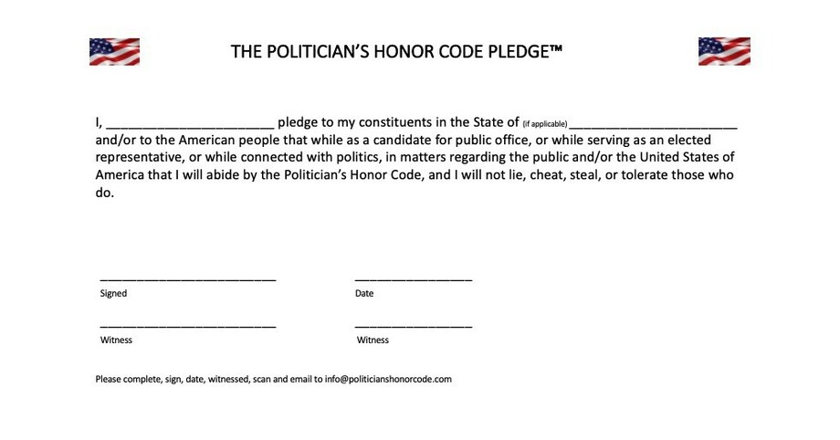 Politicians Honor Code - Take the Pledge Campaign an Opportunity Lost ...