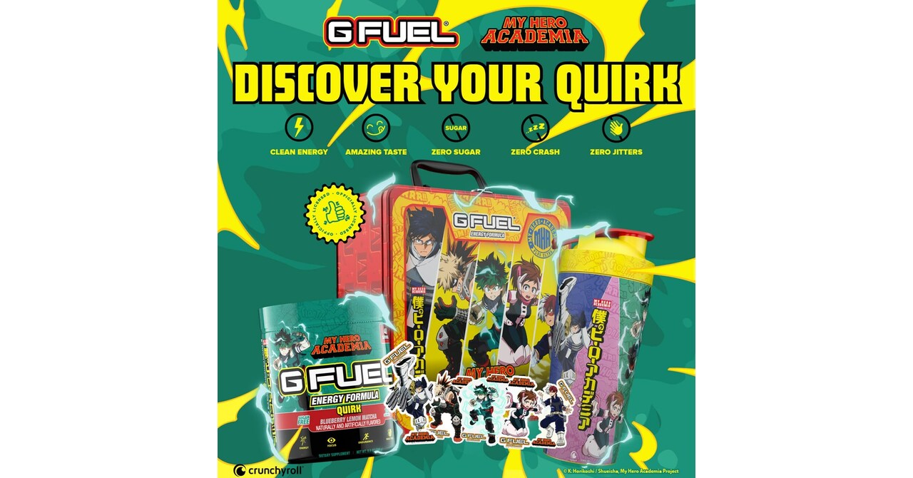 G FUEL Unlocks New Powers with "My Hero Academia" Energy Drink Collab