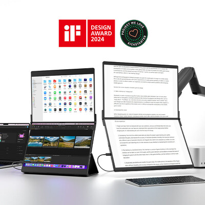 The JSAUX FlipGo Dual Stacked Portable Monitor wins the iF Design Award ...