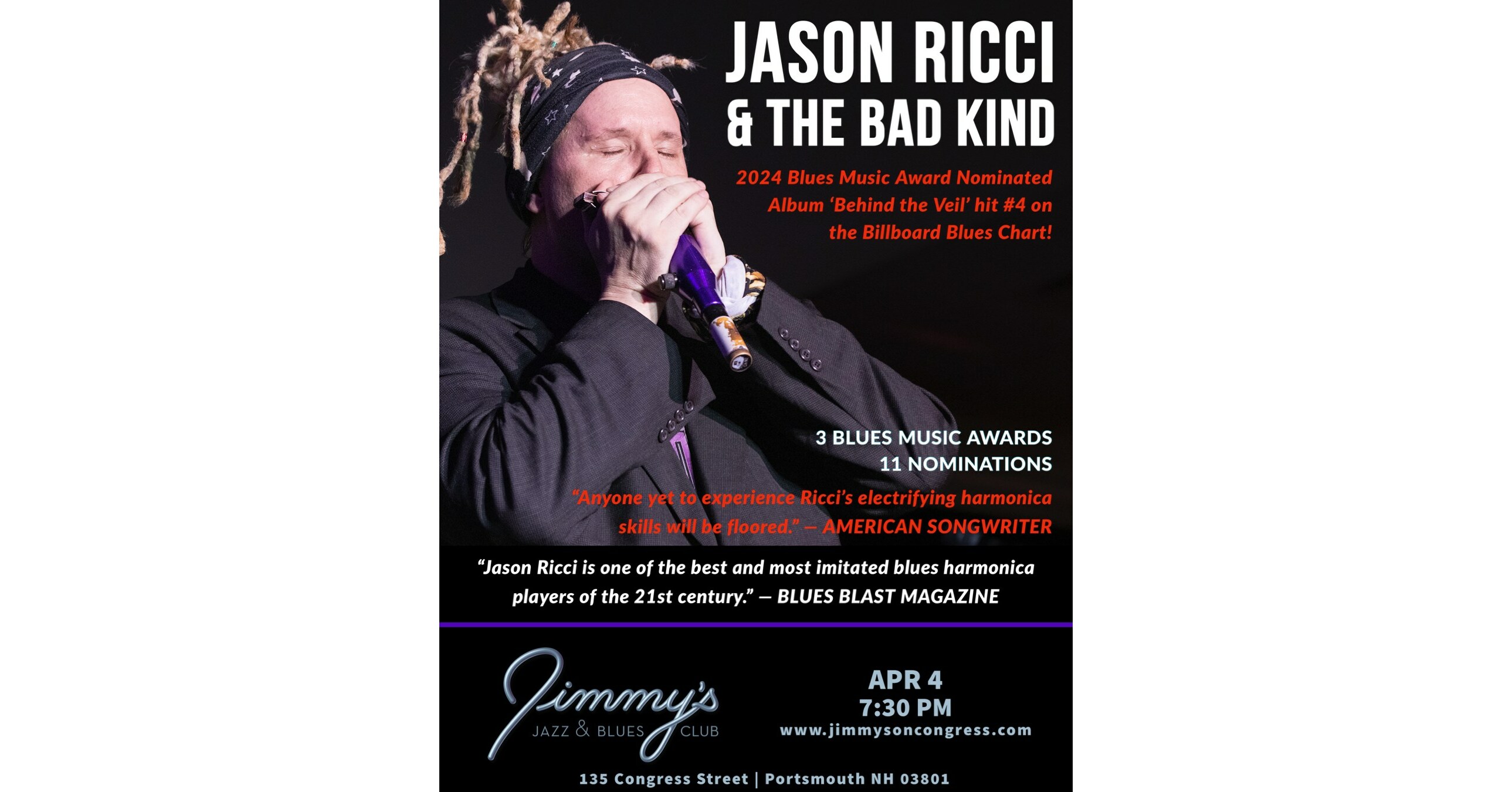 Jimmy's Jazz & Blues Club Features 3x-Blues Music Award-Winner & 11x ...