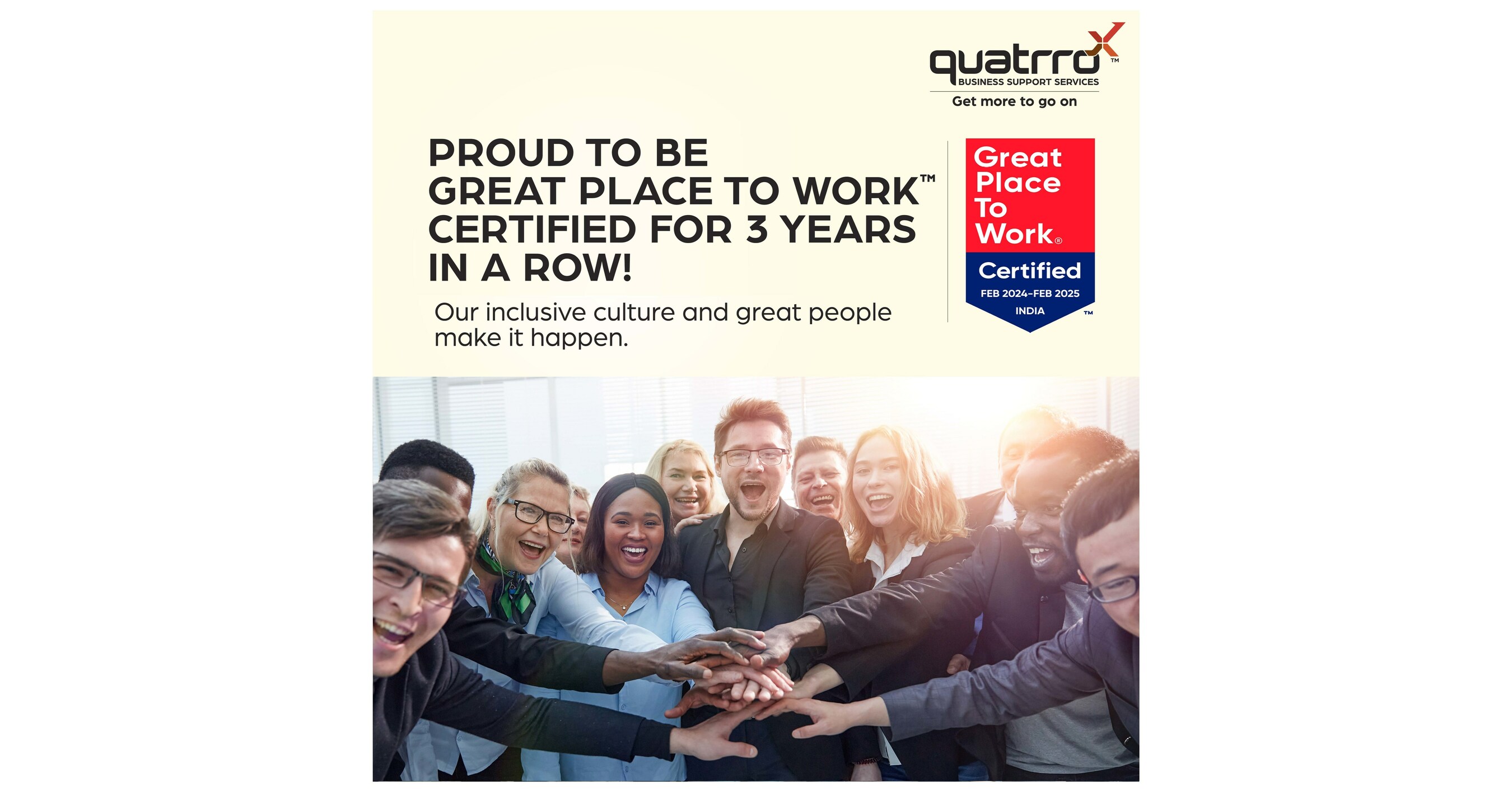 Quatrro Business Support Services is Great Place to Work™ Certified for ...