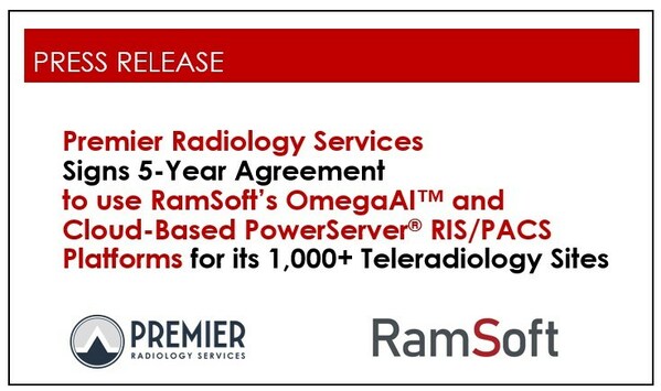 Premier Radiology Services Signs 5-Year Agreement to use RamSoft's OmegaAI™ and Cloud-Based ...
