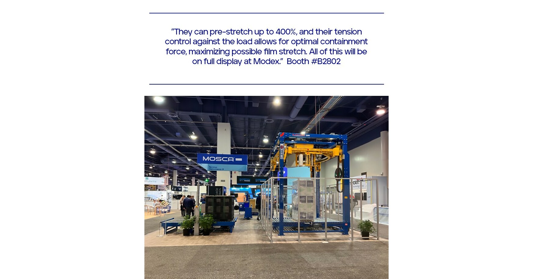 EAM-Mosca Presents End-of-Line Movitec Rotary Ring Stretch Wrapper at ...